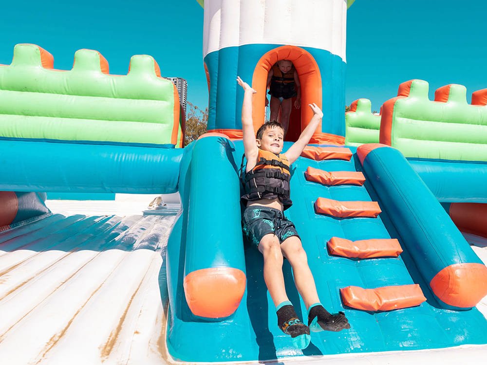 Kids Inflatable Water Playground: Puddle Castle Park For ages 2-6